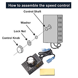 Hiorucet Magnetic Thermostat Switch for Fireplace Blower Fan, Wood Stove, Gas Log Fireplace, Fireplace Stove Blower Fan Variable Rheostat Speed On/Off Switch Control.