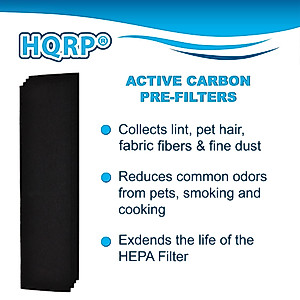 HQRP Filter Kit 2 HEPA & 4 Carbon Prefilters Compatible with Fellowes AeraMax 100 Air Purifier Model 90, 100, DB5, DX5; part 40101701, 9287001, 9324001 Replacement