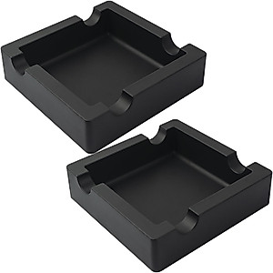 Outdoor Cigar Ashtrays Unbreakable Large Ring Gauge Silicone Ashtrays for Patio Outside Indoor Home Decor with 4 Rest Cigar Holder Ash Tray Minimalistic 2 Pack