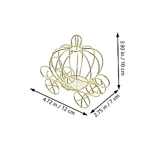 Veemoon 6pcs Pumpkin Candy Box Decorative Carriage Centerpiece Gold Wire Princess Pumpkin Cart Dessert Display Tabletop Figurine for Wedding Birthday Halloween Party