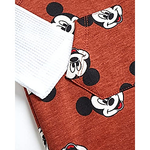 Disney Baby Boys' Mickey Mouse Overall Set - 2 Piece Romper and Long Sleeve Shirt Set, Size 3-6 Months, Mickey Tea/Bright White