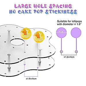 NiHome Acrylic Cake Pop Display Stand, 25 Holes Acrylic Holder Display Stand for Dessert Table Cupcakes Lollipops Candy Weddings Baby Showers Birthday Parties Anniversaries Halloween (Frosted)