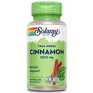 SOLARAY Cinnamon Bark 1000 mg | Healthy Digestive Function | Antioxidant | 60 VegCaps