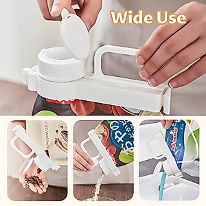 Seal and Pour Bag Clip, Bag Clips with Pour Spout, Great Clips Bags for Kitchen, Bag Clip with Pour Spout, Food Bag Sealing Clip with Pour Spout for Oatmeal, Snacks, and More (3PCS)