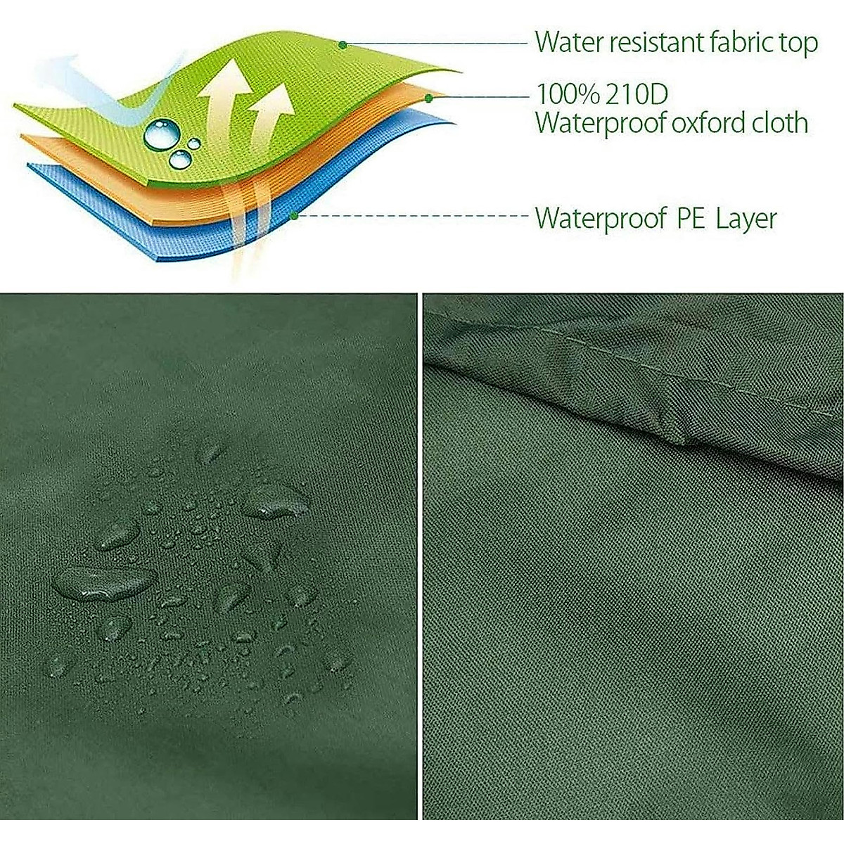 FLTRGO Patio Hanging Egg Chair Cover with Drawstring, Garden Swing Chair Covers 210D Oxford Waterproof Windproof Anti-UV Outdoor Furniture Protector