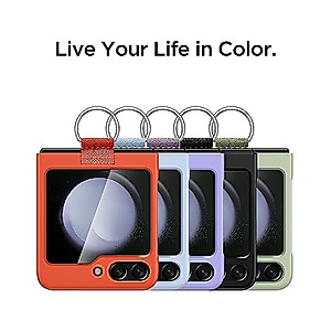 AICase for Samsung Galaxy Z Flip 5 Case with Ring, Protective Slim Thin Fit Women Girl Cute Phone Case for Samsung Galaxy Z Flip 5 5g, Orange