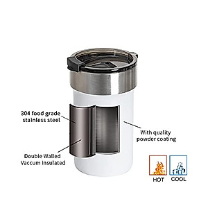 PYD Life Sublimation Blanks Kids Tumbler Travel Cups White 13 OZ Stainless Steel Coffee to Go Cups Mugs Bottles with Lid for Tumbler Heat Press 4 Pack