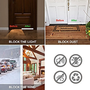 Door Draft Stopper Under Door Draft Blocker Insulator Door Sweep Weather Stripping Noise Stopper Strong Adhesive 39'' Length, White, 45, 1.77x39.37