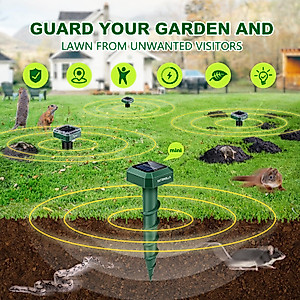 Outdwella 2024 New Solar Powered Sonic Mole Repeller - Ultimate Eco-Friendly Garden Solution