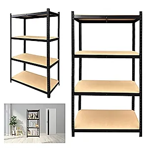 YouseaHome 4-Tier Adjustable Storage Shelving Unit Heavy Duty Organizing Shelf Metal Utility Rack Shelves  Adjustable All Metal Shelves for Garage Storage Rack,162H x 80W x 40D,Black