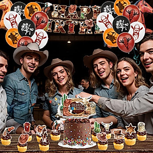 HXJFGDM Cowboy Party Decorations - Cowboy Birthday Party Decorations,western themed party decorations Include Happy Birthday Banner 40IN Horse Foil Balloons for Western Party (Cowboy Birthday)