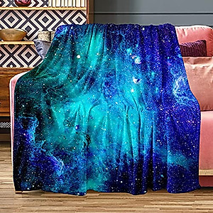 Space Galaxy Blanket, Soft Warm Fuzzy Fleece Plush Blanket 60''x50'', Smooth Cozy Flannel Throw Blanket for Bed/Couch/Office/Camping