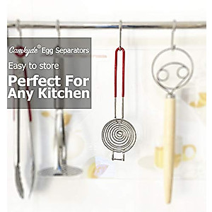 CAMKYDE Egg Separator Food Grade Stainless Steel Egg Yolk White Separation Tool （Red）