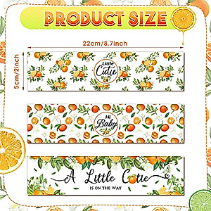 48 Pieces Little Cutie Baby Shower Water Bottle Labels Orange Water Bottle Wrapper Stickers Party Favors Decorations for Boy Girl Baby Shower, 3 Styles (Cute Style)