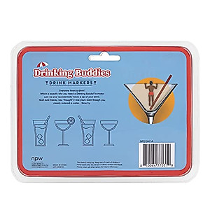 Drinking Buddies Cocktail/Wine Glass Markers count of 6