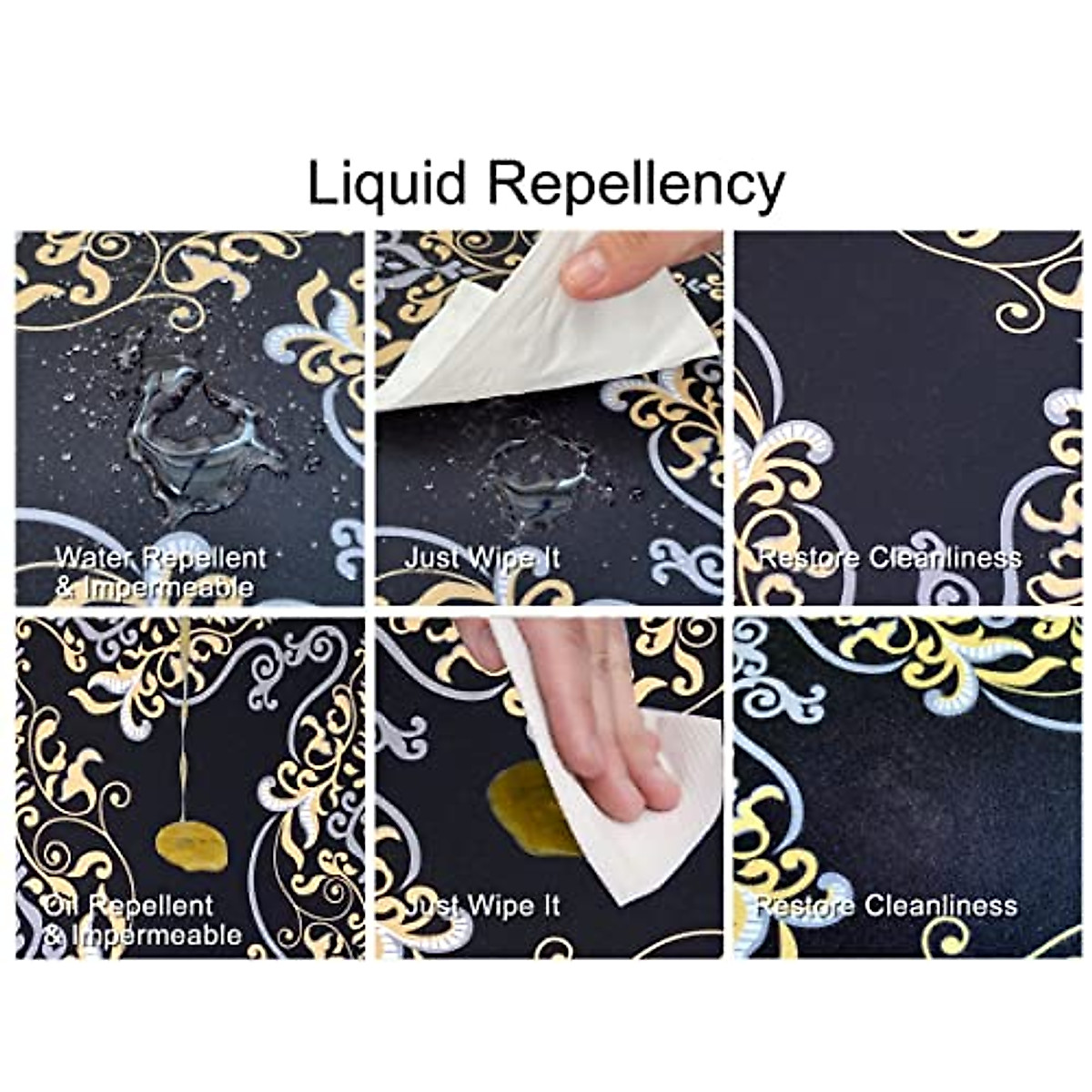 Cosilyt 1/10" Ultra Thin Extra Large 3×5 Feet and 24"×35" Front Door Mat Indoor Entryway Area Rug for Inside Entry, Waterproof Non Slip Washable Rubber Interior Door Mats Entrance Home, Boho Red