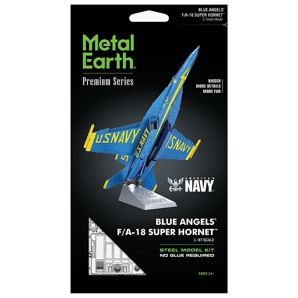 Metal Earth Premium Series Blue Angels F/A-18 Super Hornet 3D Metal Model Kit Fascinations