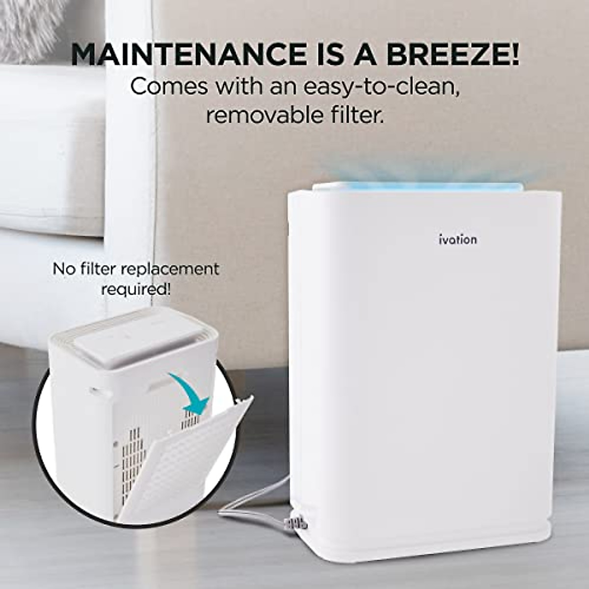 Ivation Air Sterilizer | Compact Portable Air Sterilizer for Home & Office | Built-In Timer, Sleep Function good For Use Around Children, Seniors, & Pets