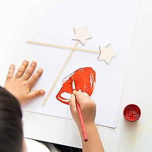 STOBOK Princess Fairy Wand Stick: 8PCS Unfinished Wooden DIY Crafts Star Magical Wand for Girls Art Show Cosplay Costume Party