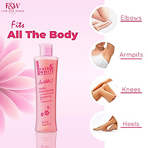 FAIR & WHITE So White Body Oil, 250ml / 8.45fl.oz - with Vitamin E, Almond Oil and 'Lumiskin', Hydrating Formula for Wrinkles, Dryness and Dark Spots