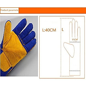 16 Inches Leather Welding Gloves Heat Fire Resistant (Welder gloves)