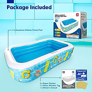 Inflatable Above Ground Pool for Adults - Blow up Kids Pools for Backyard, Inflatable Pool Above Ground Pool 118" x 72" x 22" Thickened Family Pool Kiddie Self Swimming Pool Blow up Pool for Ages 3+