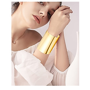 CASDAN 1PCS Cuff Bangle Bracelet for Women Open Wide Wire Bracelets Gold Wrist Cuff Wrap Bracelet