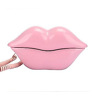 Hilitand Lips Shape Telephone, Desktop Landline Phone Antique European Style Telephone for Home/Hotel/Office Ideal Gift ()