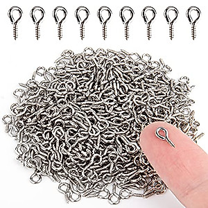 500PCS Small Screw Eye Pins, 4 x 8mm Small Eye Hooks for Jewelry Making, Eyelets Screw Threaded Clasps Hooks for Doing Art DIY, Mini Metal Hoop Peg/ Bracelet Connectors Excellent Jewelry Eye Screws