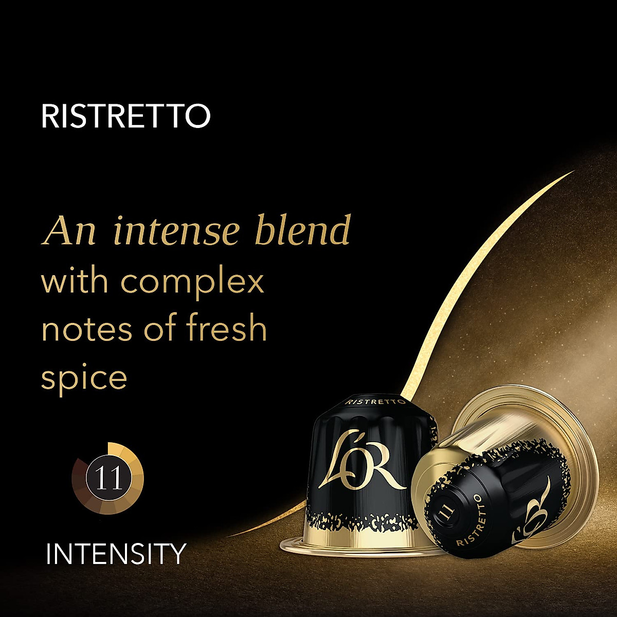 L'OR Espresso Capsules, 50 Count Ristretto, Single-Serve Aluminum Coffee Capsules Compatible with the L'OR BARISTA System & *Nespresso Original Machines
