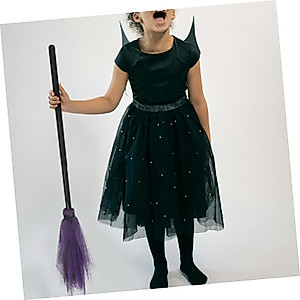 NOLITOY Halloween Witch Broom Set of 2, Halloween Plastic Witch Flying Broom, Halloween Costume Accessories for Cosplay Favors, Masquerade (Random Color)