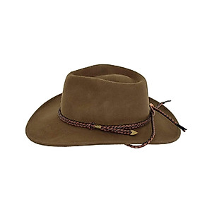 Outback Trading Company Men's Standard 1392 Broken Hill UPF 50 Water-Resistant Crushable Australian Wool Western Cowboy Hat, Brown, Large
