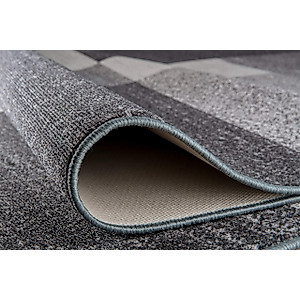 Rugshop Modern Boxes Design Non-Slip (Non-Skid) Area Rug 20" X 30" Gray