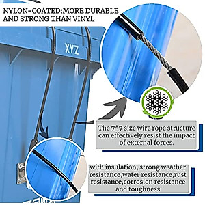 tofeer Trash Can Lid Lock,Heavy Duty Bear Proof Trash Can Lock Wire Rope Universal Lid Lock Cord Garbage Cans Latch Lock for Animals, Squirrels, Dogs, Raccoons