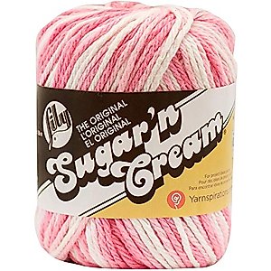 Lily Sugar 'N Cream The Original Ombre Yarn, 4-ply worsted, Strawberry, 2 Ounces/95 Yards (Pack of 1)