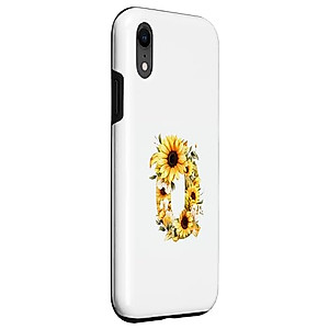 iPhone XR Letter Q Initial Monogram Sunflower Minimalist Women Yellow Case