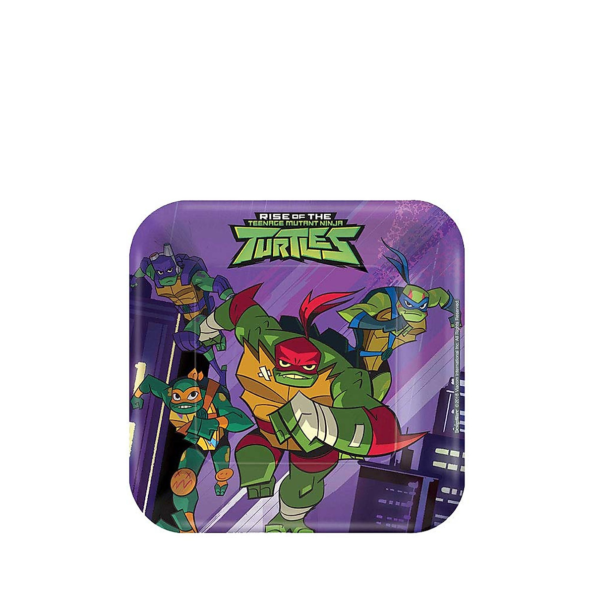 amscan (PKT) Rise of the TMNT Square Paper Plates 18cm (8 pk)