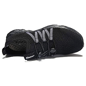 SUOKENI Men's Quick Drying Slip On Water Shoes for Beach or Water Sports All Black,Size:US 10.5/EU 44