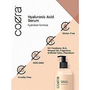 Coera Hyaluronic Acid Serum for Face & Skin | 8 oz | Paraben & SLS Free Moisturizer