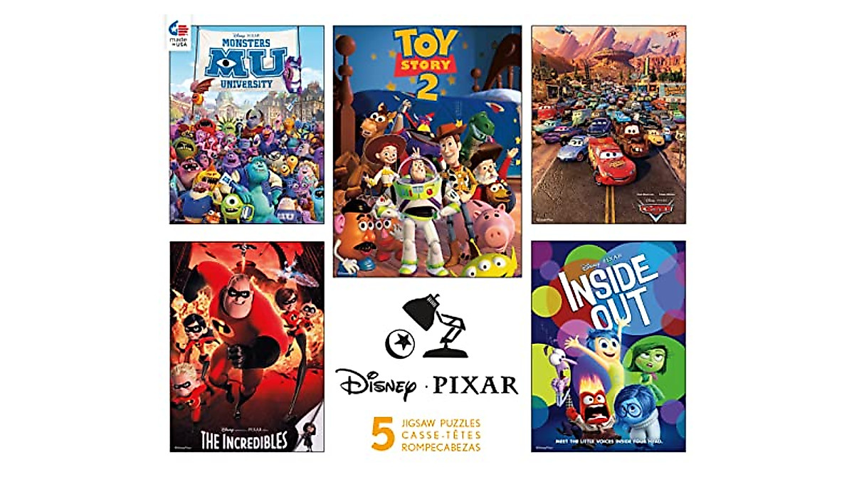 Ceaco 5 in 1 Disney Pixar Jigsaw Puzzles Set