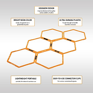 Outroad Speed Agility Training Ladder 6 Rings Set, Agility Footwork Training and Speed Hurdles Ladder, Fitness Equipment Sport Workout Home Gym,Orange