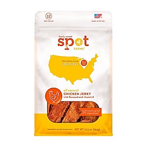Spot Farms All Natural Human Grade Dog Treats, Chicken Jerky With Flaxseed And Vitamin E, 12.5 Ounce