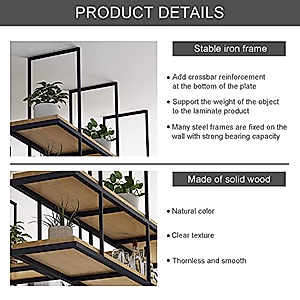 MISTRARA Ceiling Shelf Floating Shelves, 2 Layer Ceiling Mount Wine Rack with Wooden Boards, Metal Display Stand for Wine Bottle Plants Books Storage, for Restaurant, Bar, Cafe (Size : 100x