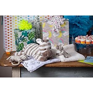 Mary Meyer Afrique Teether Baby Rattle, 5-Inches, Zebra