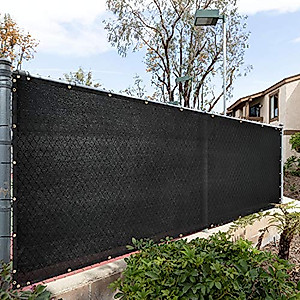Royal Shade 4' x 50' Black Fence Privacy Screen Windscreen Cover Netting Mesh Fabric Cloth - Cable Zip Ties Included - WE Make Custom Size