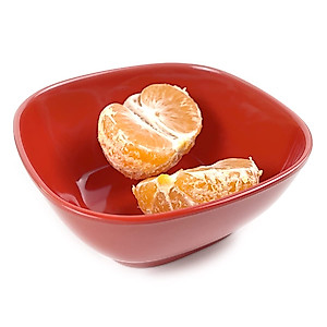 EWEIGEER 4.4-inch Melamine Dessert Bowl Kids Plastic Bowls,Small Bowl For Ice Cream Snacks Rice Salad Soup Cereal.Set of 10(Red)
