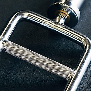 Titan Fitness 34" Olympic Triceps Bar, 200 LB Capacity, Chrome Finish, Hammer Curl Weight Barbell, Home Gym Weightlifting Exercise for Squats, Deadlifts, Shrugs