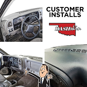 DashSkin Molded Plastic Dash Cover Compatible with 1997-2000 C1500/K1500 Tahoe Suburban Yukon & 1997-2000 Escalade in Medium Grey - Easy Cracked Dashboard Fix - Made in America