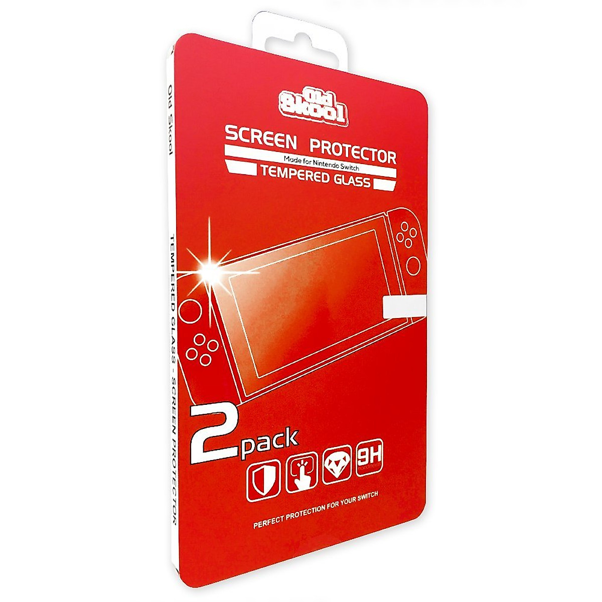 Old Skool Tempered Glass Screen Protector for Nintendo Switch 2017 (2-Pack) HD Shield with Anti-Bubble & Anti-Fingerprint Film