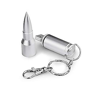 RAOYI 64G USB Flash Drive USB 2.0 Metal Memory Stick Pen Drive Thumb Drive Zip Drive with Key Chain (Silver)